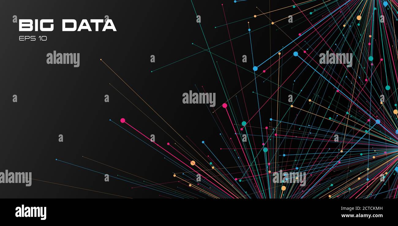 Big data visualization. Abstract background with a points and ...