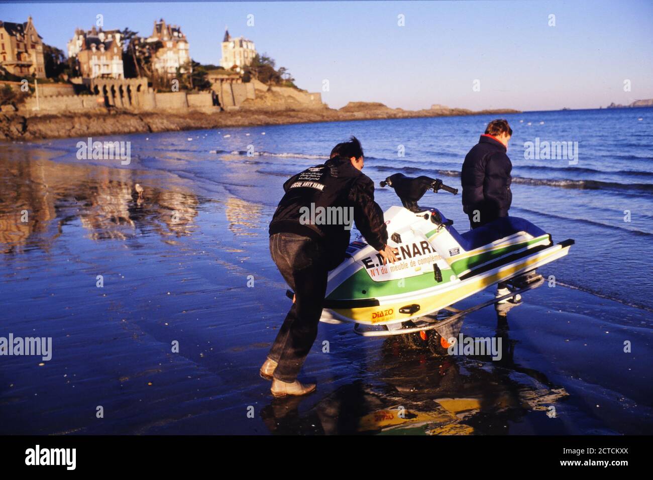 Eric Corbin attempts a jet-ski record, Saint-Malo, Ille-et-Vilaine ...