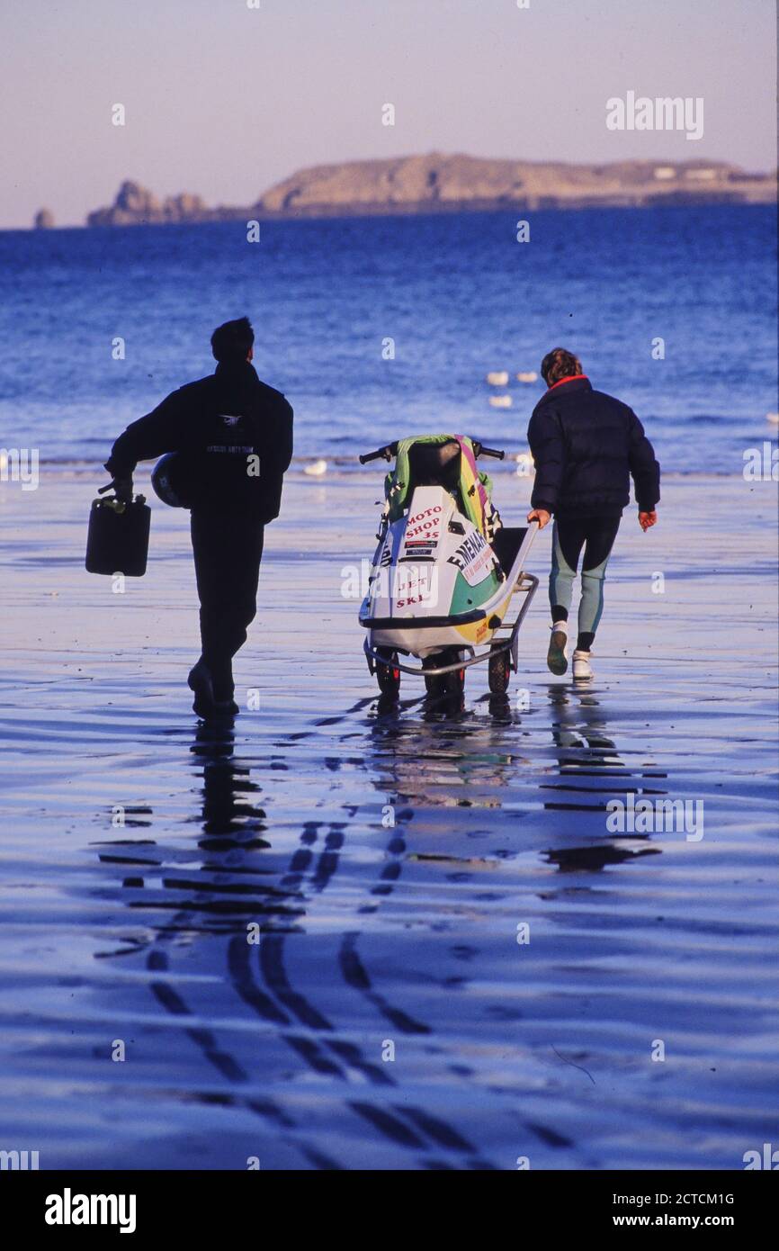 Eric Corbin attempts a jet-ski record, Saint-Malo, Ille-et-Vilaine ...