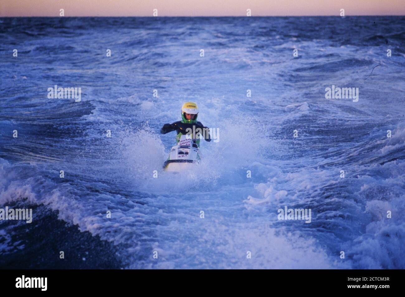 Eric Corbin attempts a jet-ski record, Saint-Malo, Ille-et-Vilaine ...