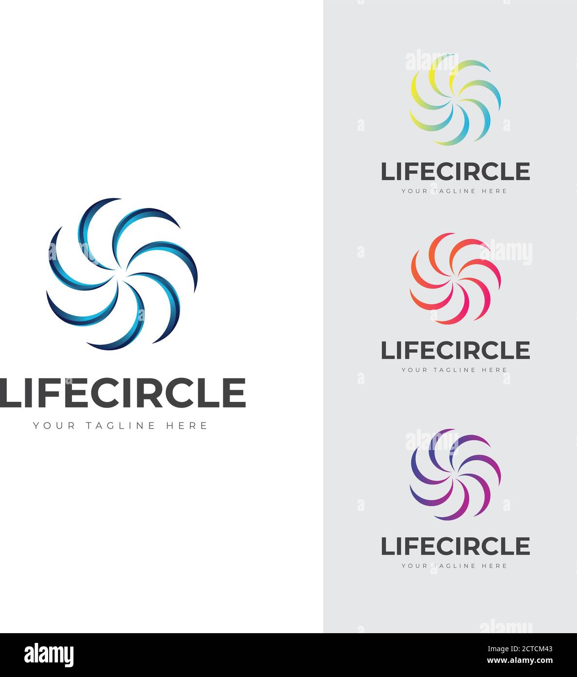Circular spiral Abstract Logo modern shape colorful meaningful life ...