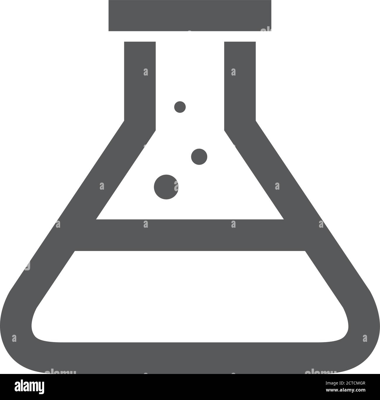 Beaker icon in thick outline style. Black and white monochrome vector ...
