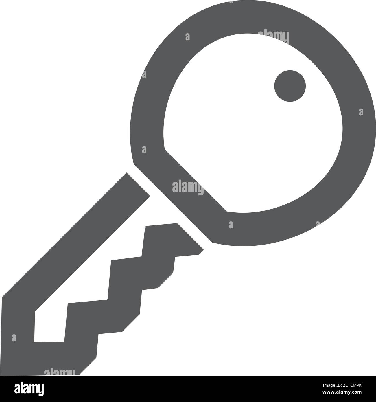 Key icon in thick outline style. Black and white monochrome vector ...