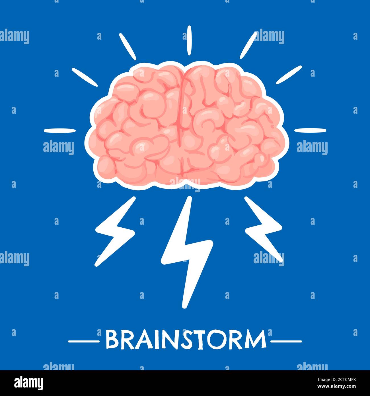 Brainstorming. New idea brain innovation and solutions, power creative ...