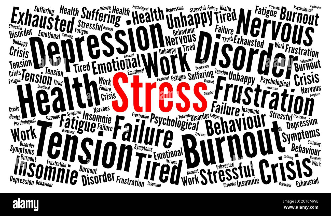 Stress word cloud concept Stock Photo - Alamy