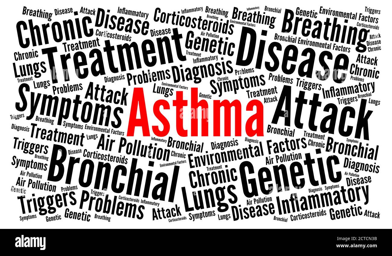 Asthma word cloud concept Stock Photo - Alamy