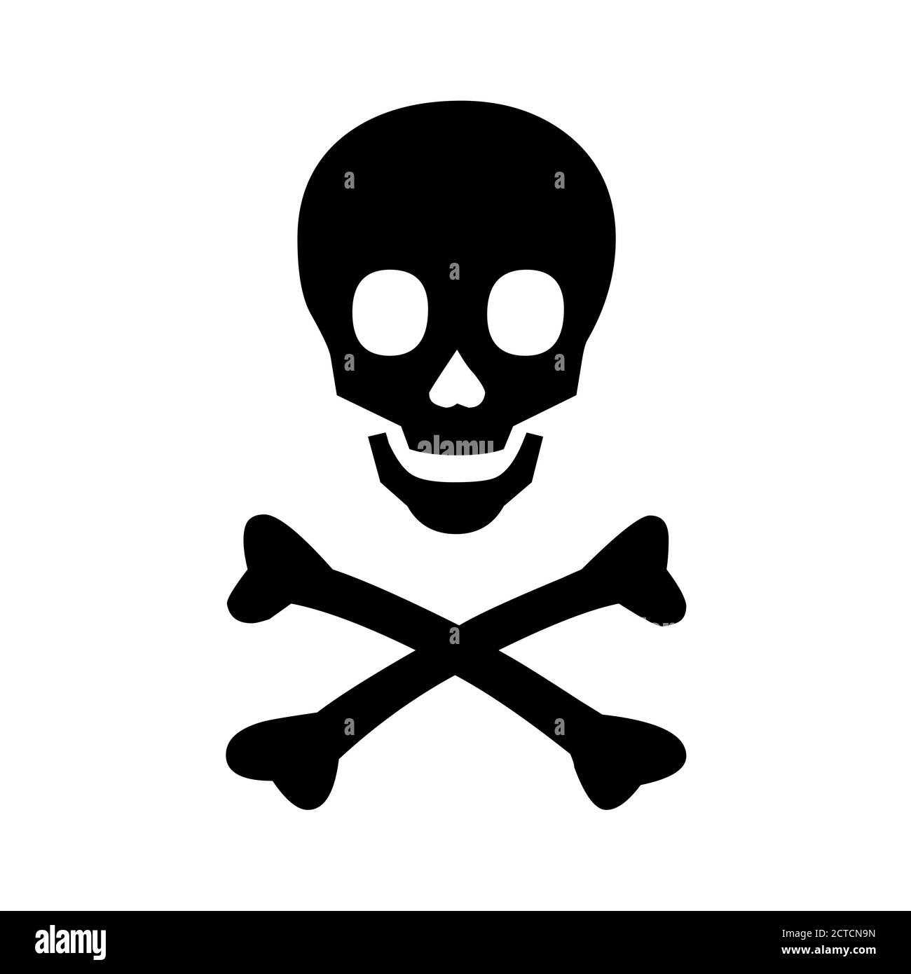 Black skull and crossbones icon Stock Photo - Alamy