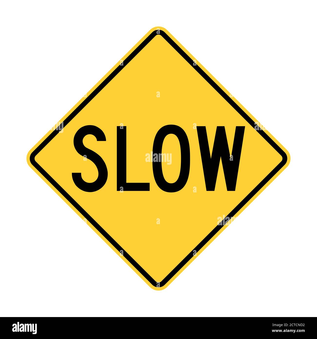 Slow road sign in USA Stock Photo - Alamy
