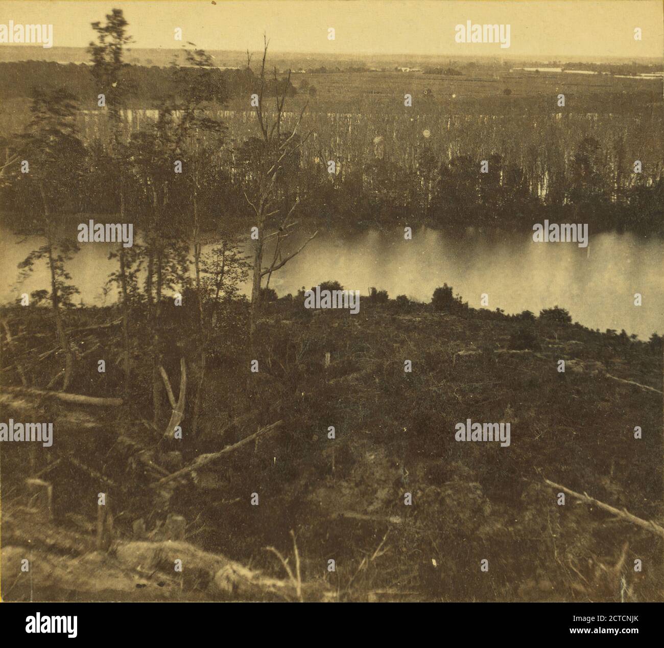 View, from near Howlett's, of Dutch Gap Peninsula, showing James River ...