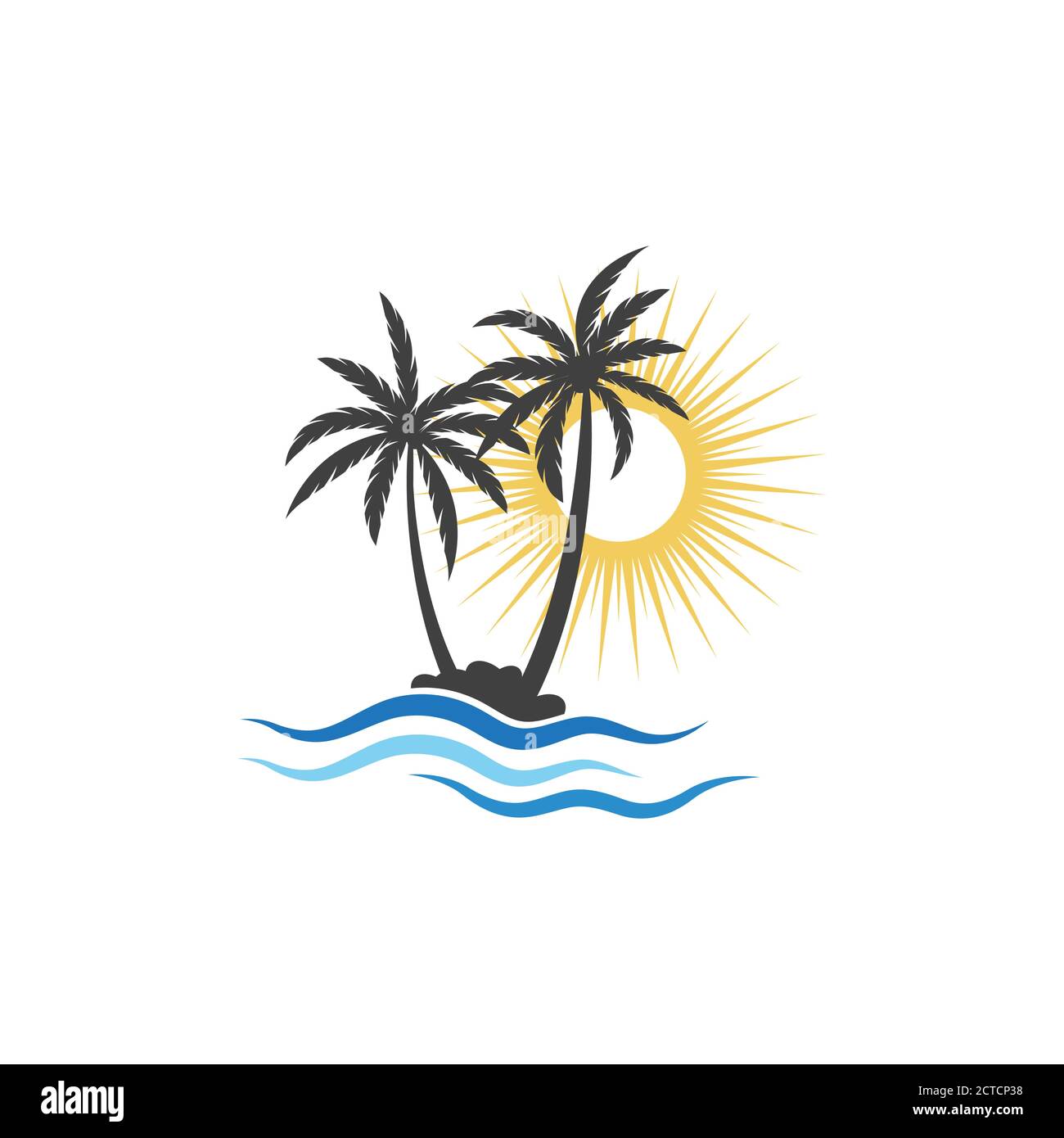 Palm tree summer logo template vector illustration Stock Vector Image ...