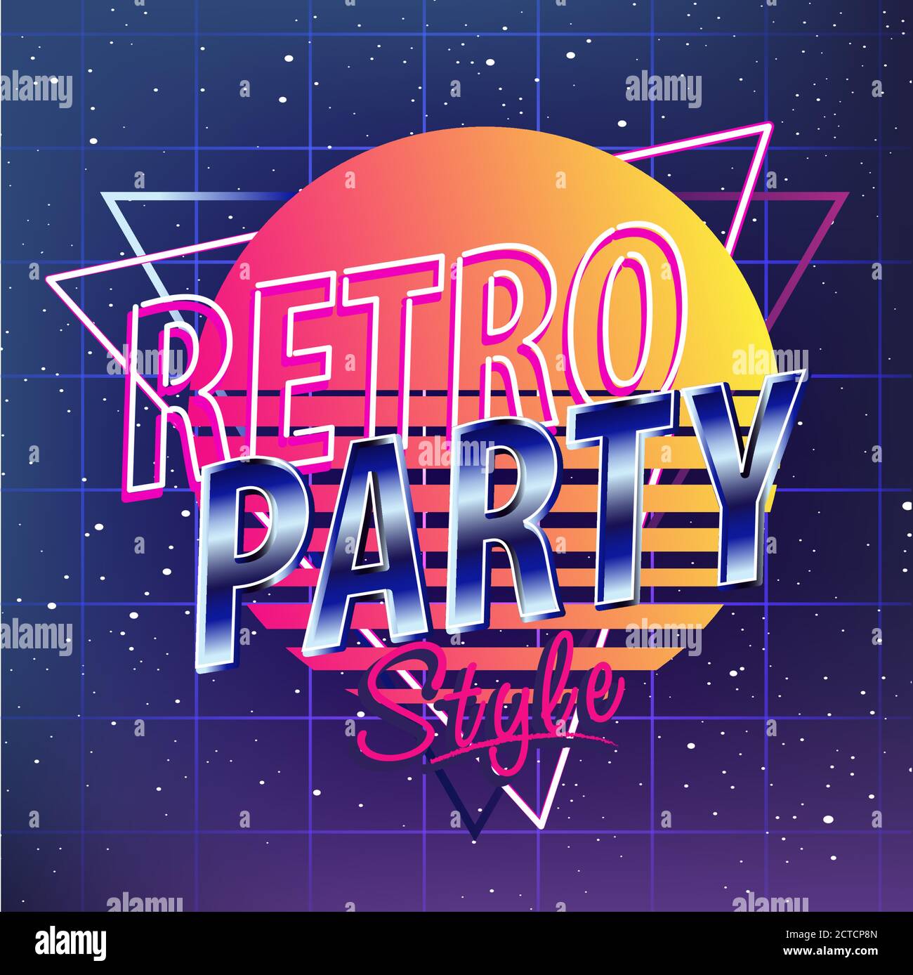 stock vector eighties retro neon style ultra violet vintage style disco ...