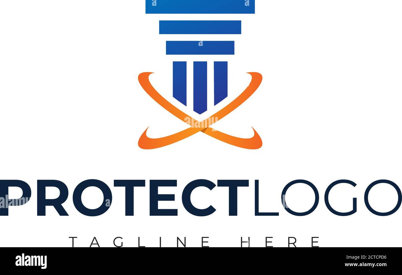 Pillar and Shield Protect Vector Stock Vector Image & Art - Alamy