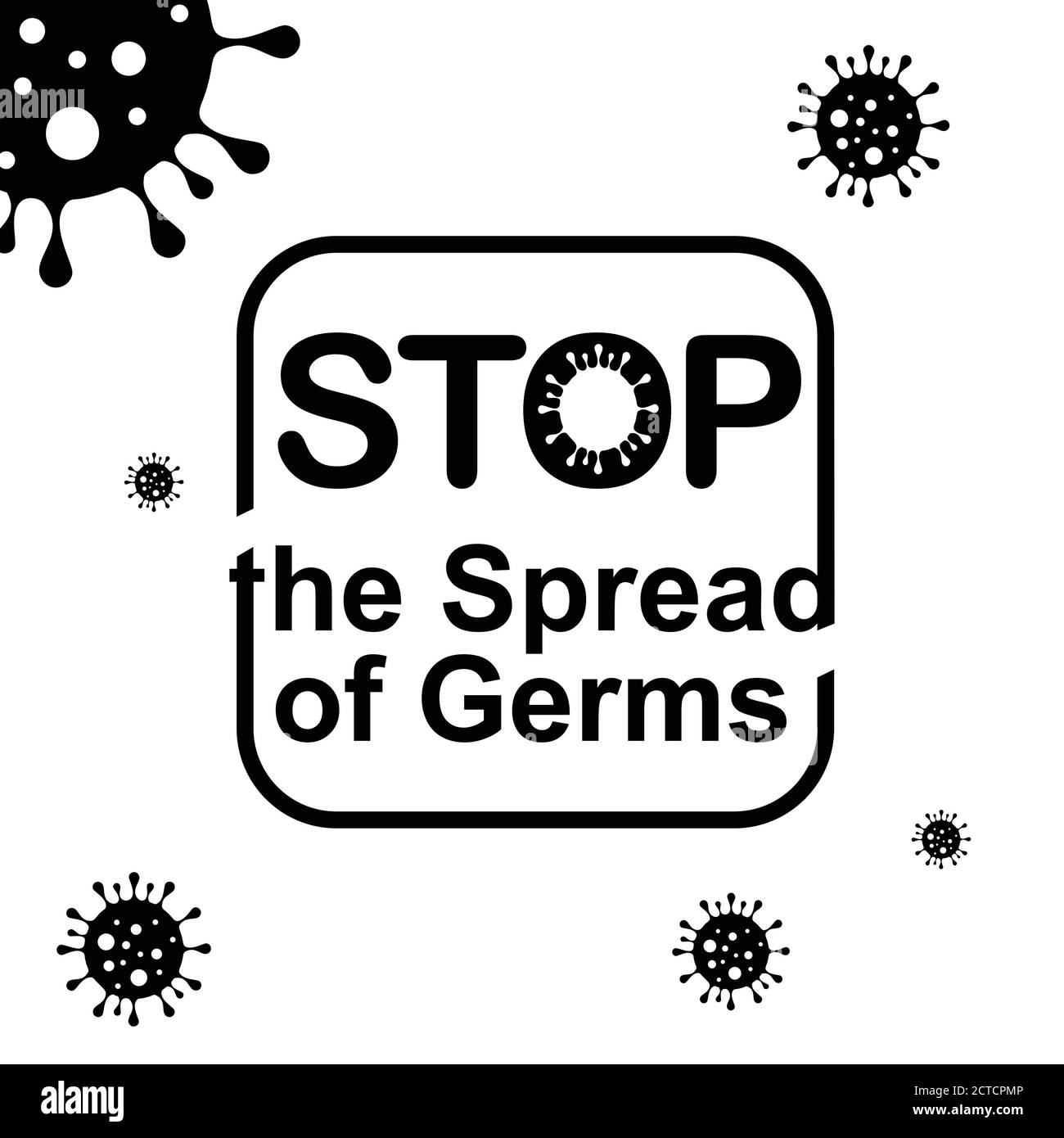 A vector sign to Stop the Spread of sign in black on white color Stock ...