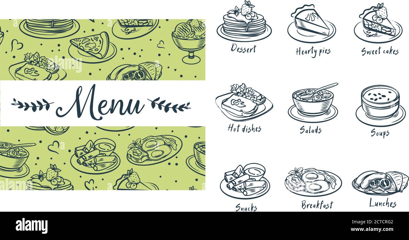 Icons and symbols can be used on the website or in the restaurant menu ...