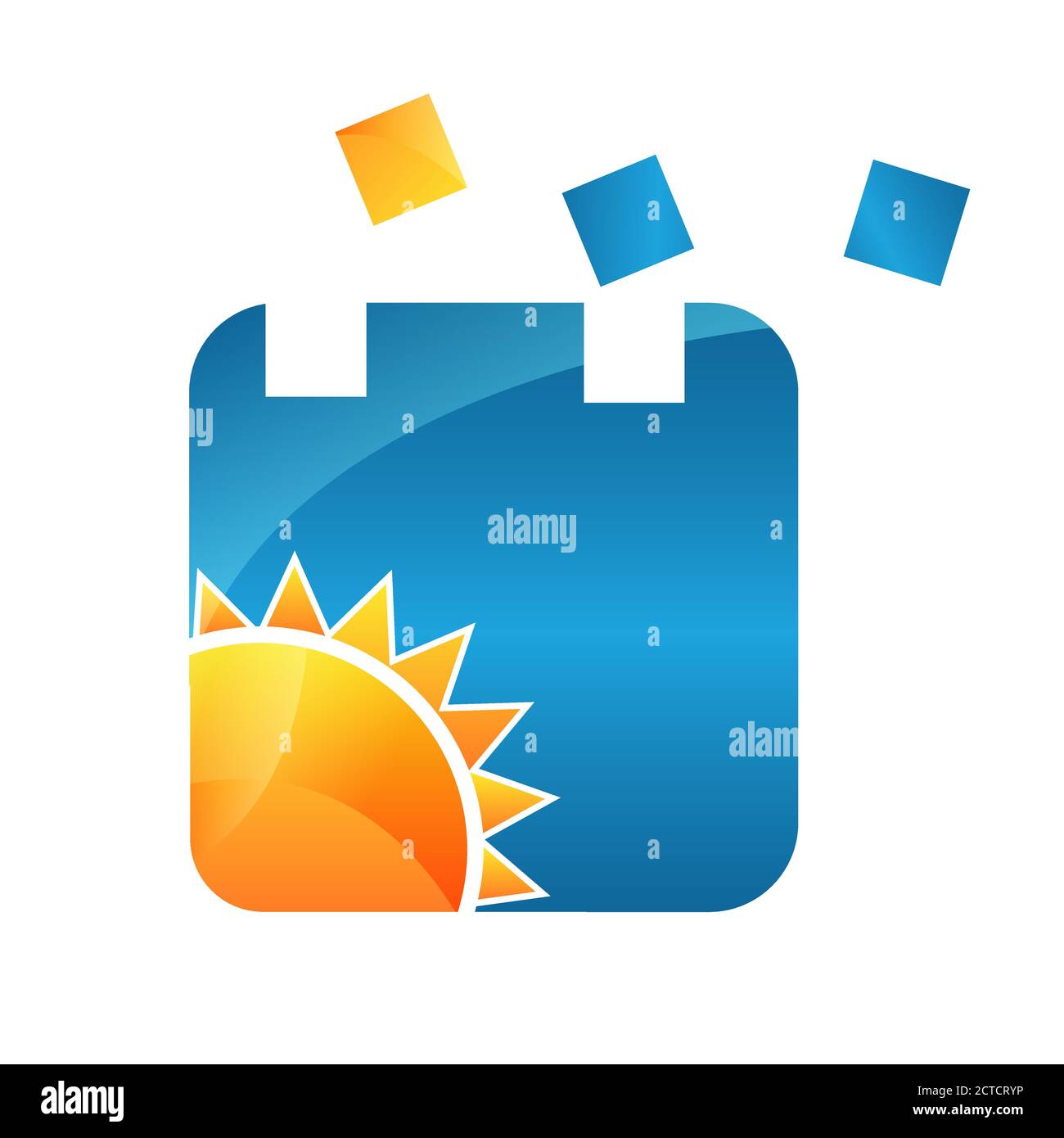 illustration sun logo design vector in square symbol elements Stock ...