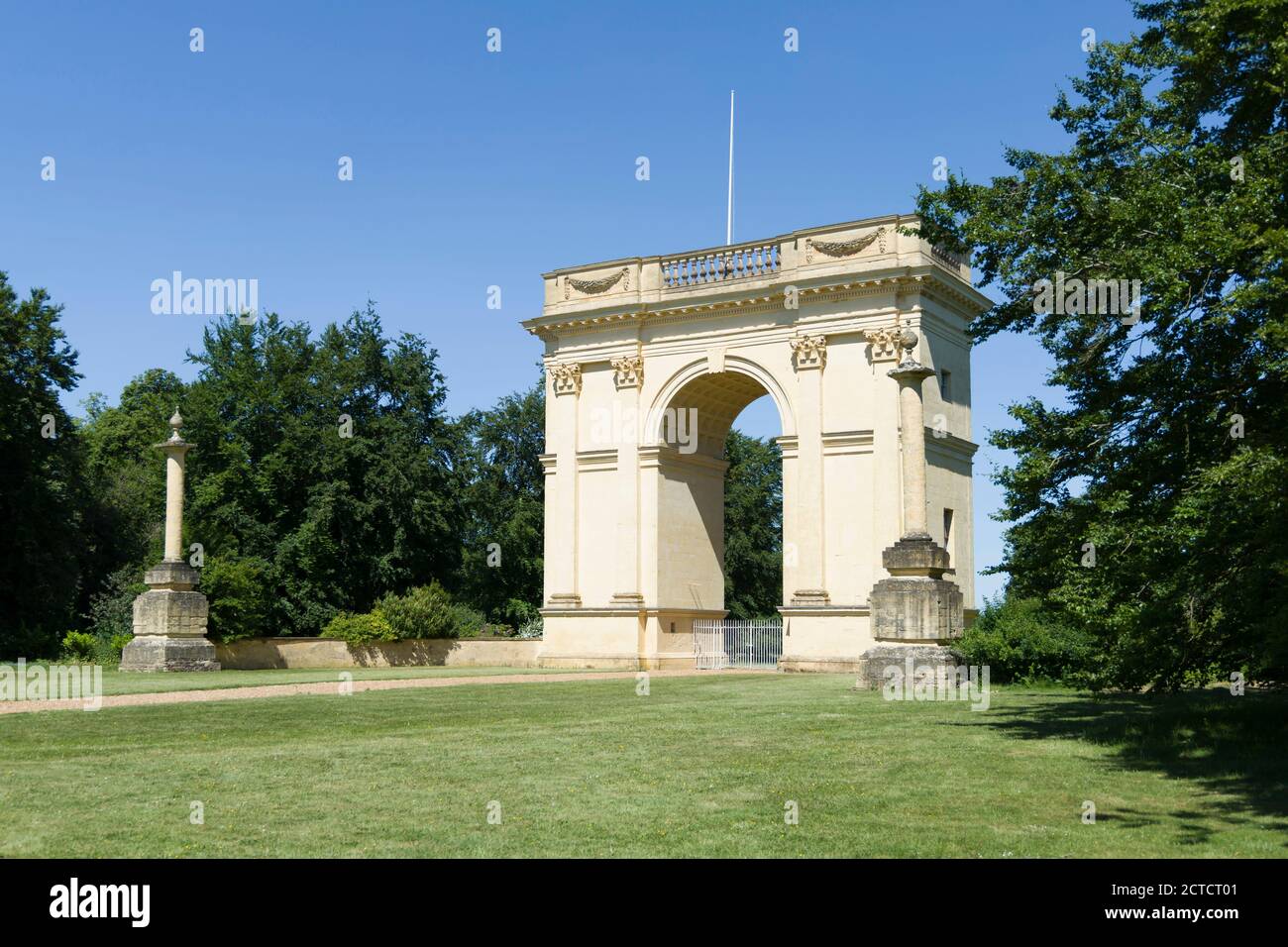 BUCKINGHAM, UK - May 25, 2020. The Corinthian Arch, a historic landmark ...