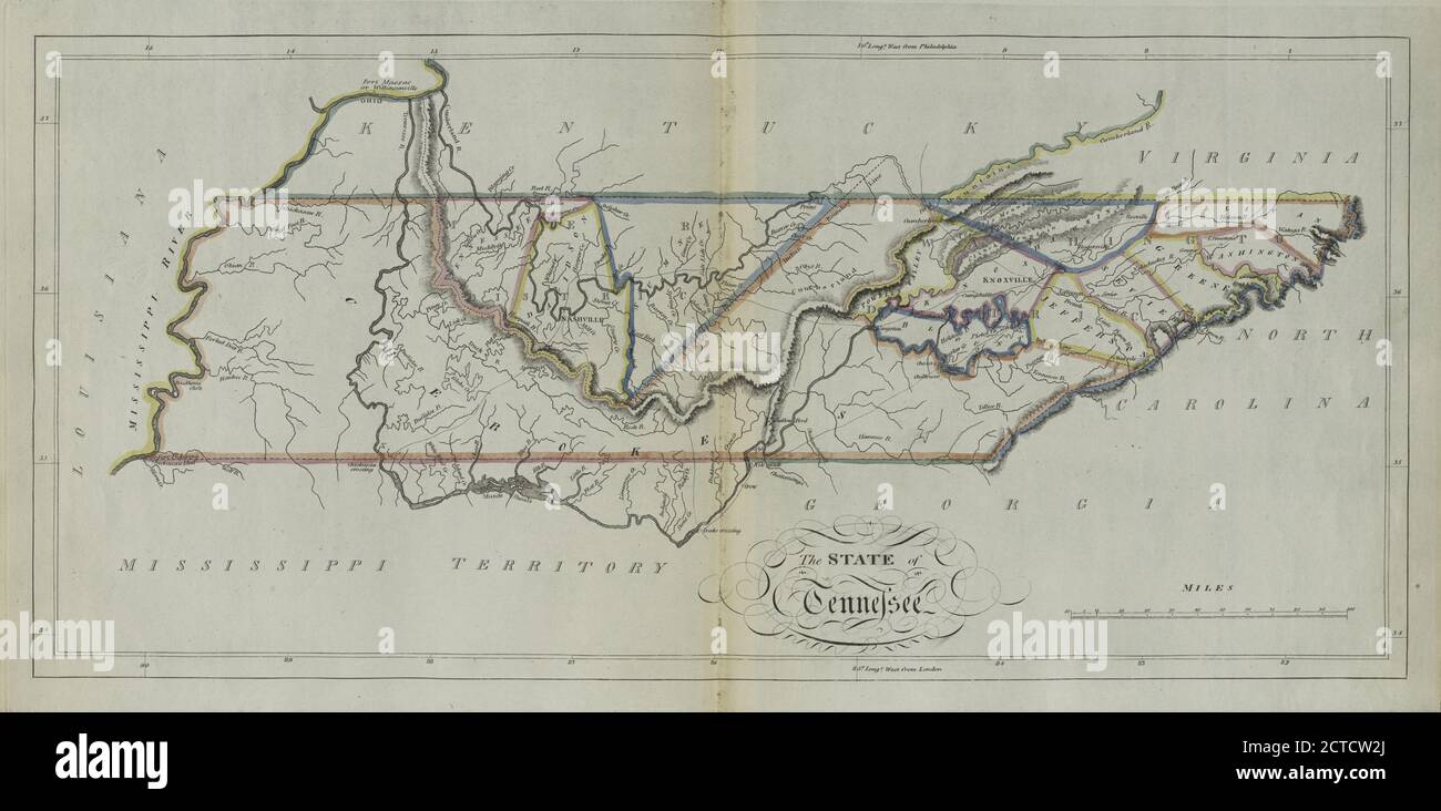 The State of Tennessee, cartographic, Maps, 1814 Stock Photo - Alamy