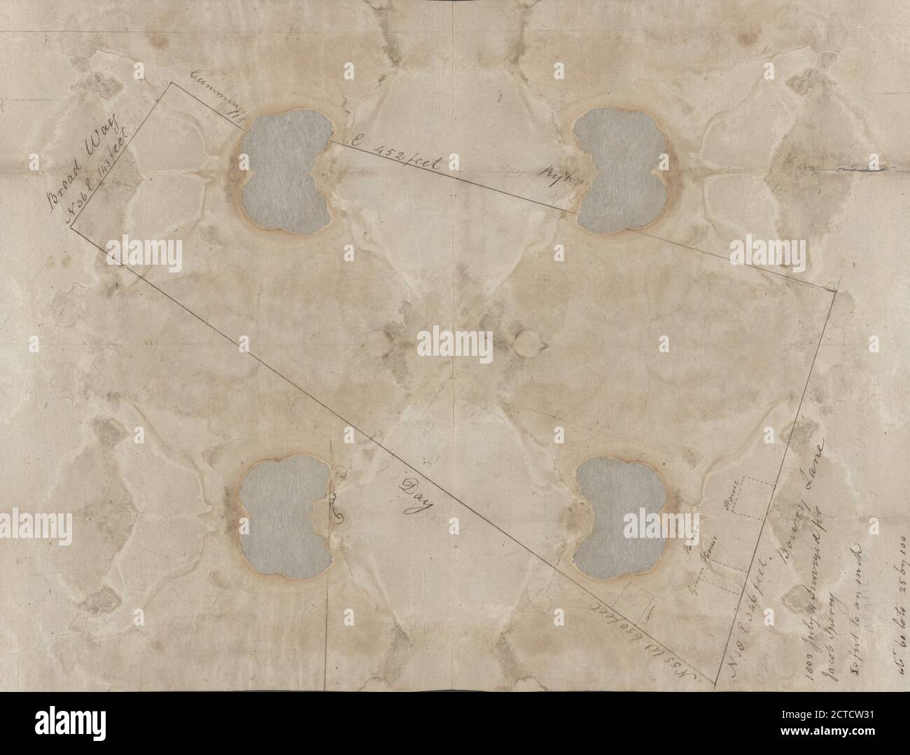 West side of Bowery Lane, cartographic, Maps, 1803 Stock Photo - Alamy