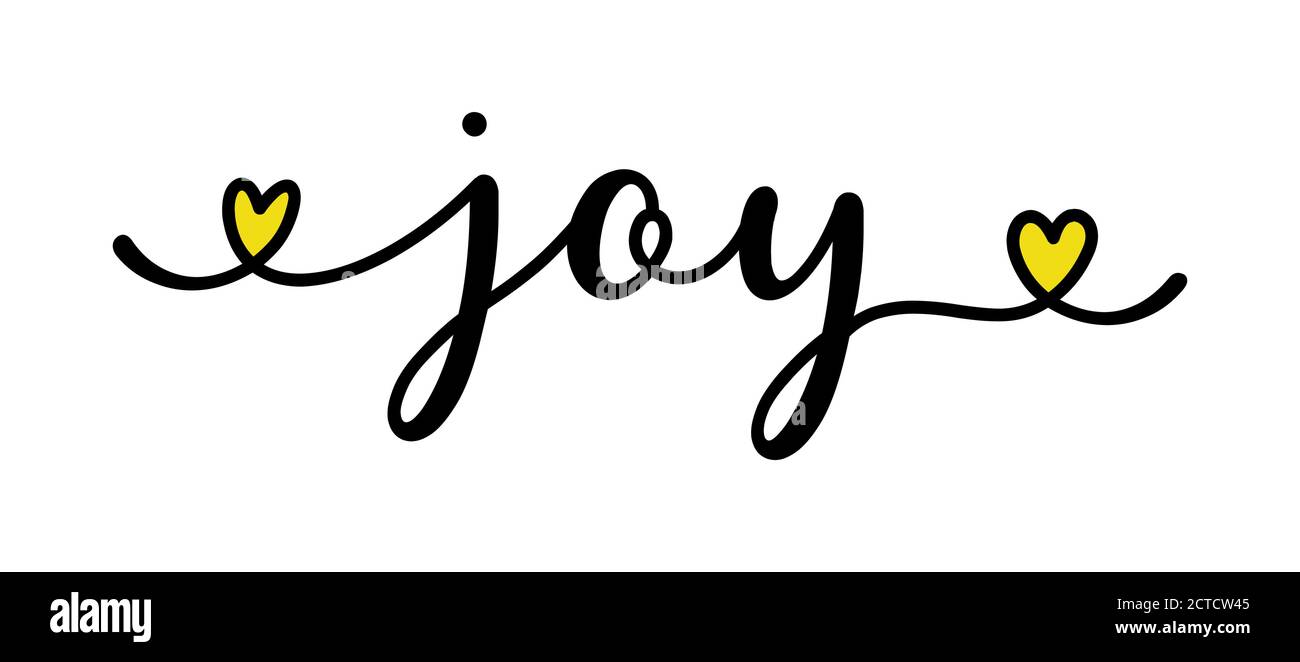 Hand sketched JOY word as banner. Lettering for poster, label, sticker ...