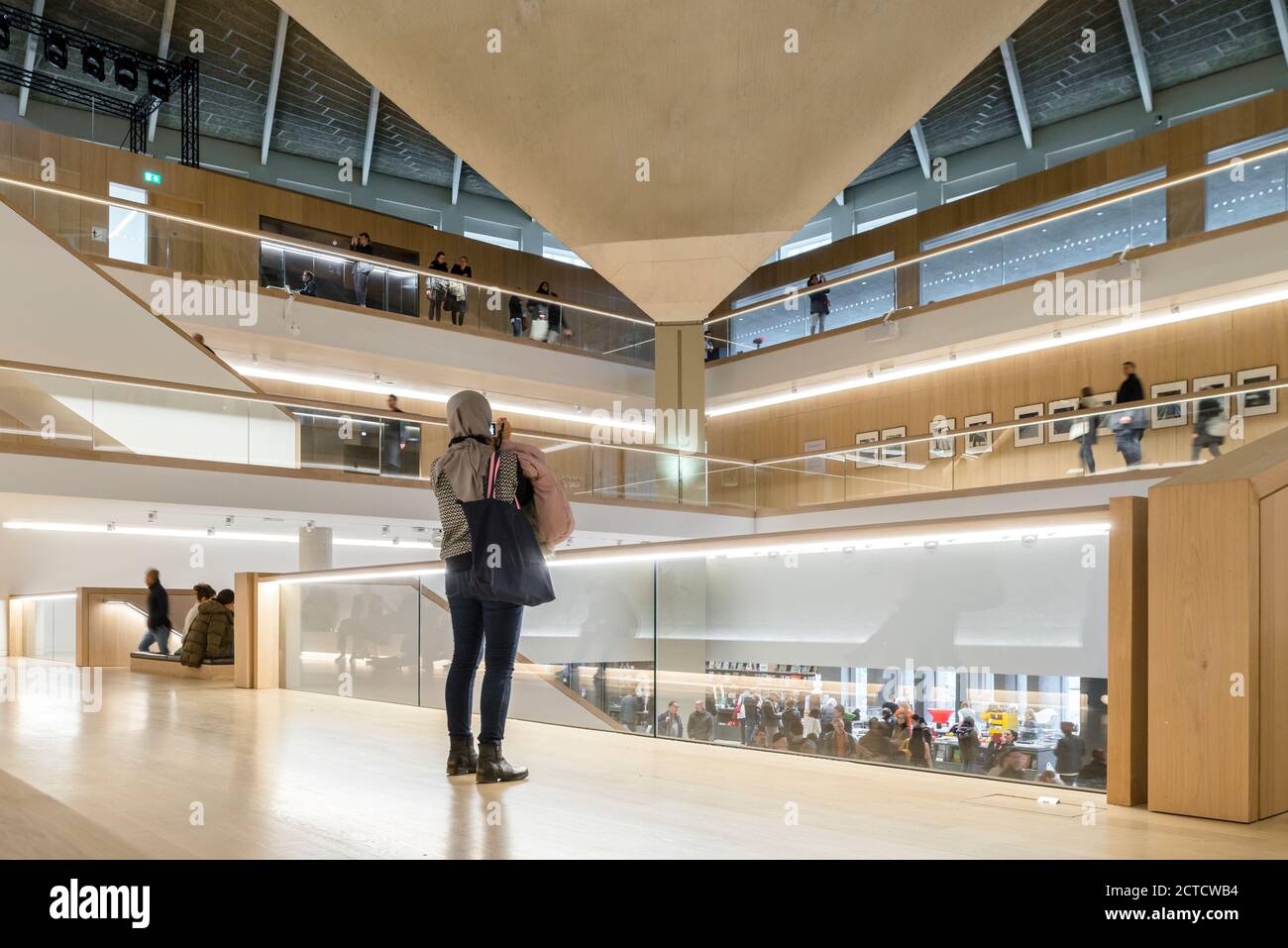 The Design Museum, London, interior with mezzanine and different ...