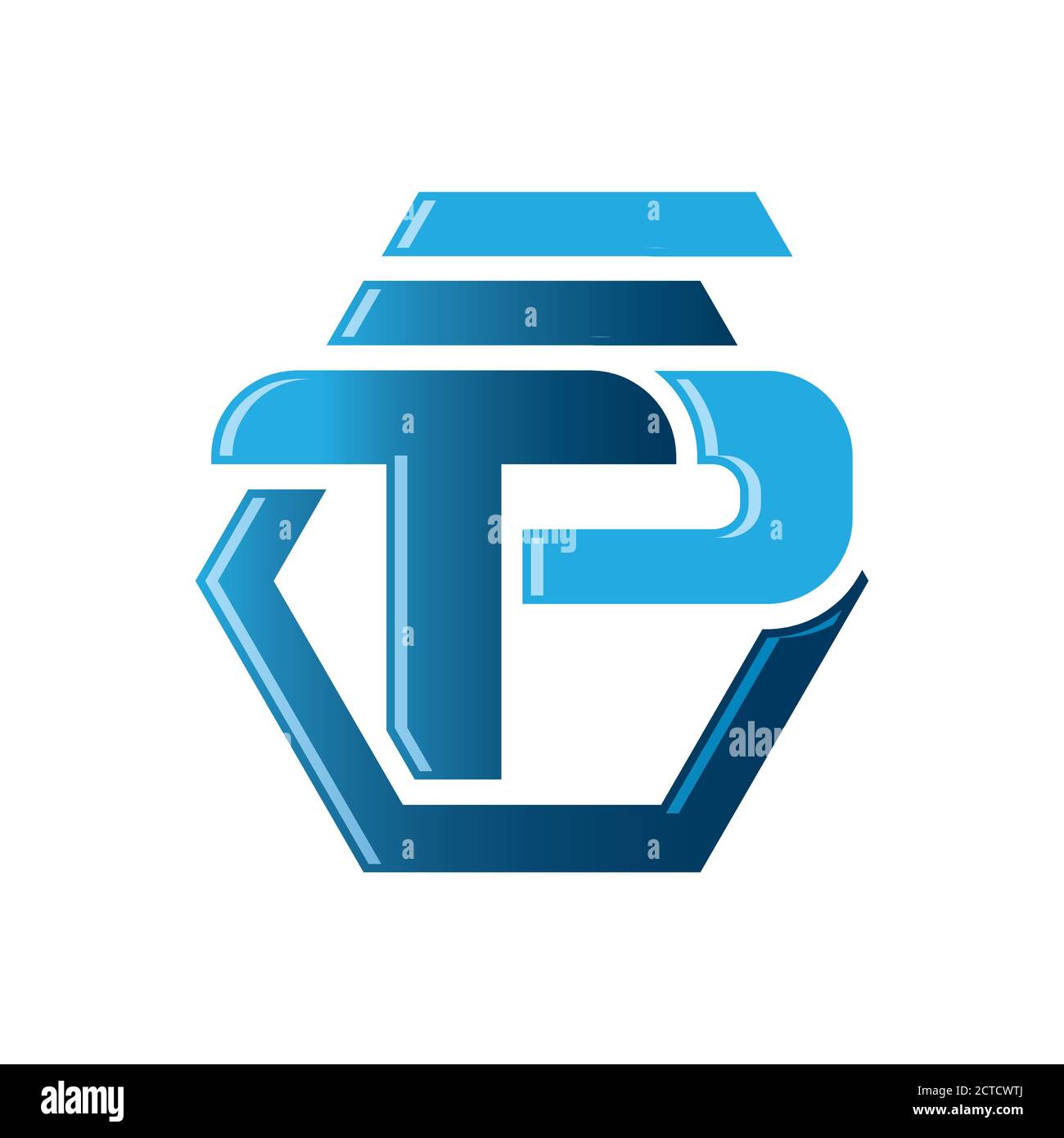 blue colors Letters TP combination logo icon vector template ...