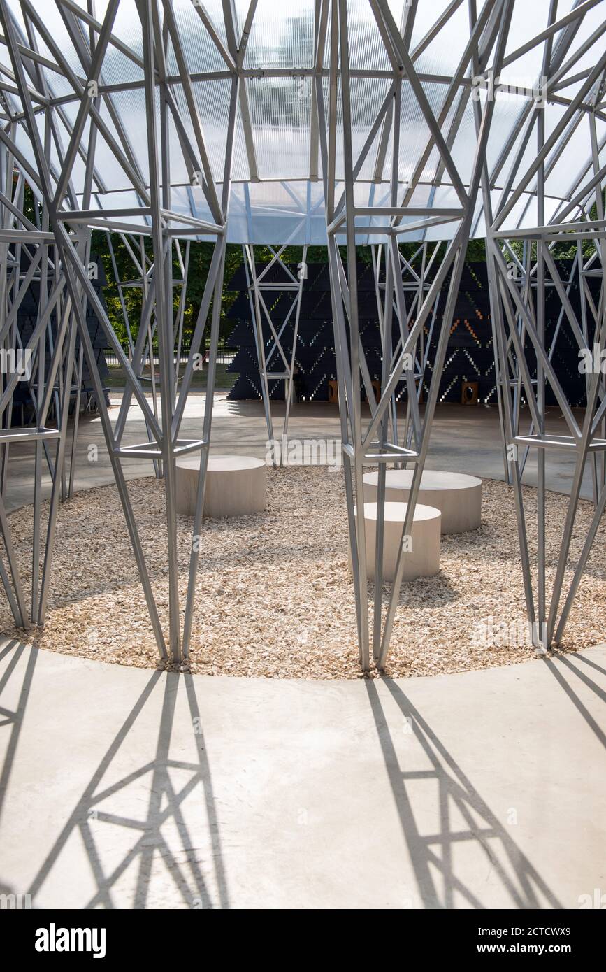 The 2017 Serpentine Pavilion, a temporary structure made of wood, in ...