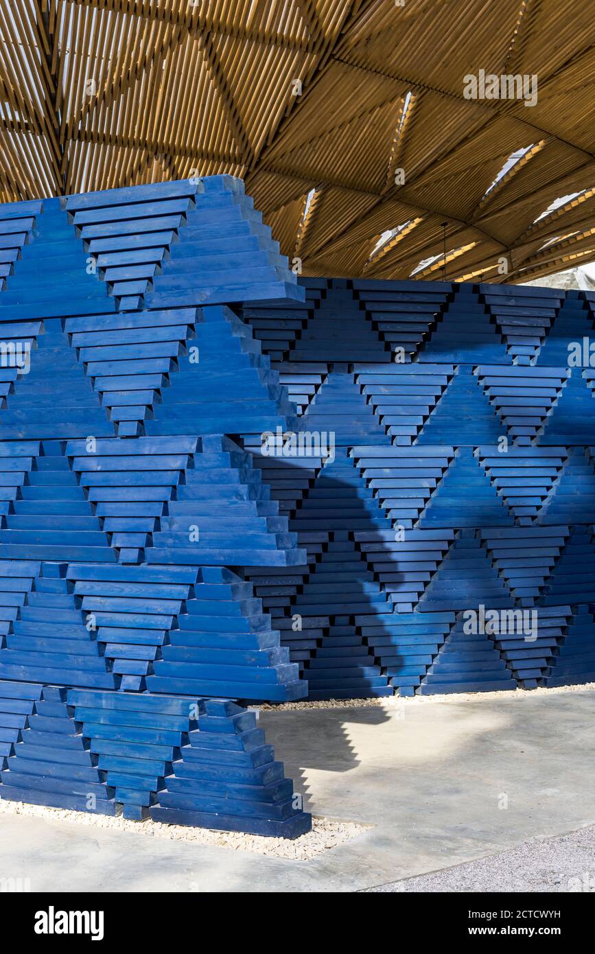 The 2017 Serpentine Pavilion, a temporary structure made of wood, in ...