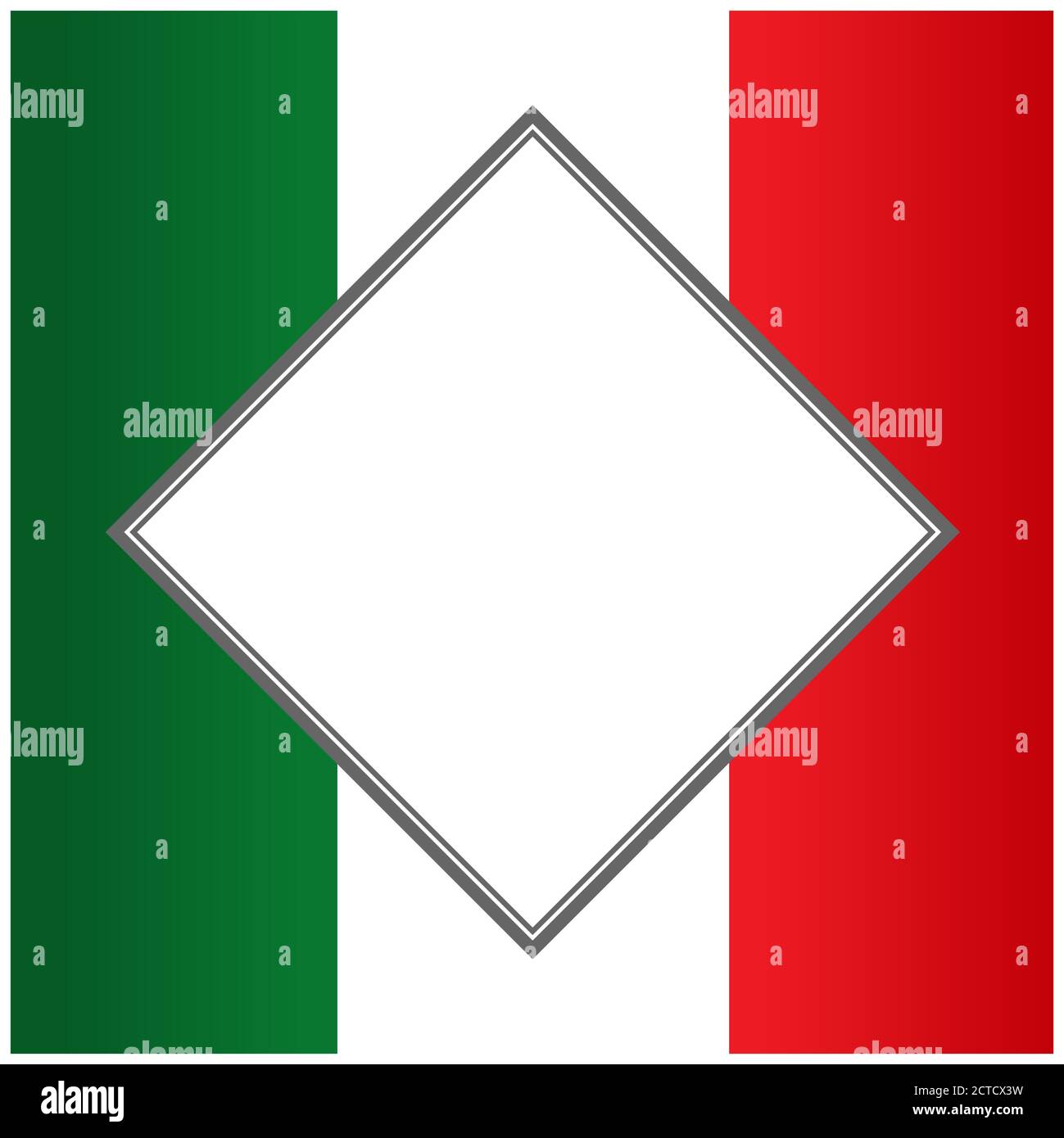 Italian flag background frame cover template with empty space for your ...