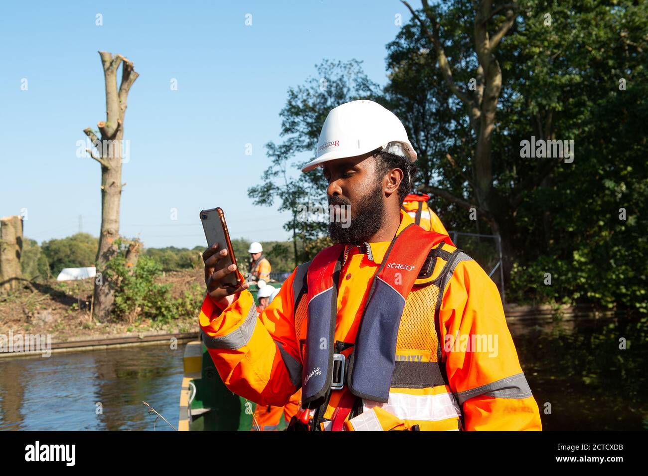 Harefield, Middlesex, UK. 21st September, 2020. Stop HS2 tree ...