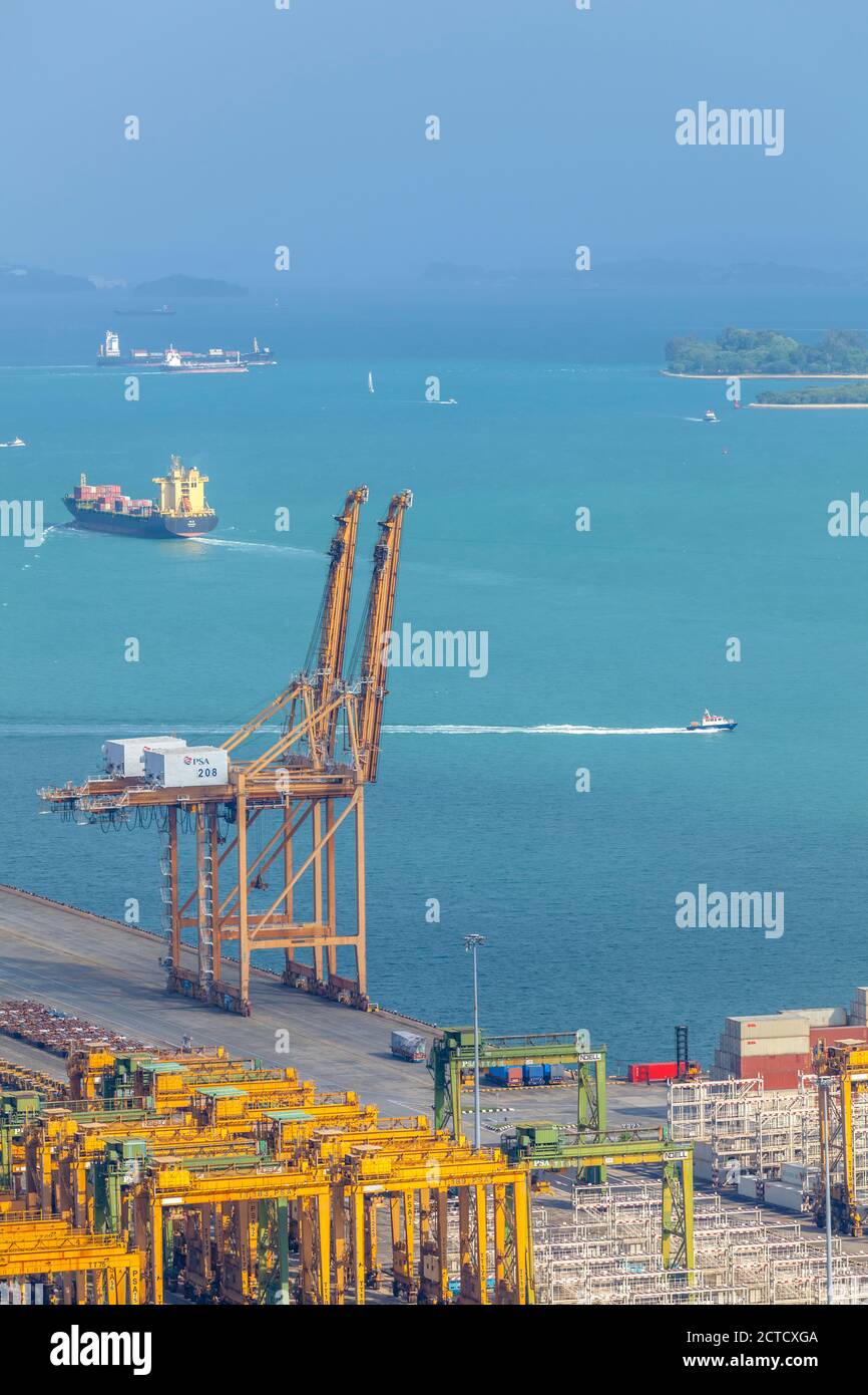 Aerial view of Port of Singapore, Tanjong Pagar Stock Photo - Alamy