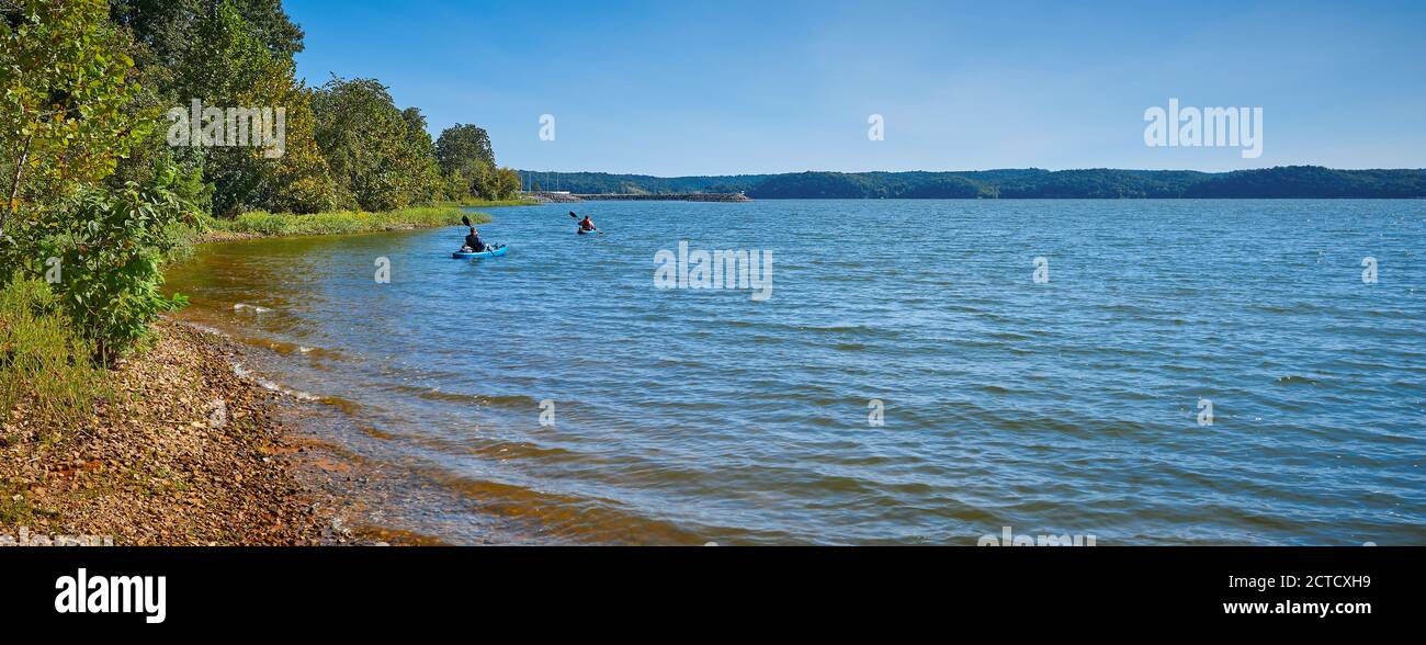 Kayakers on Kentucky Lake near Kenlake State Resort Park, Kentucky ...