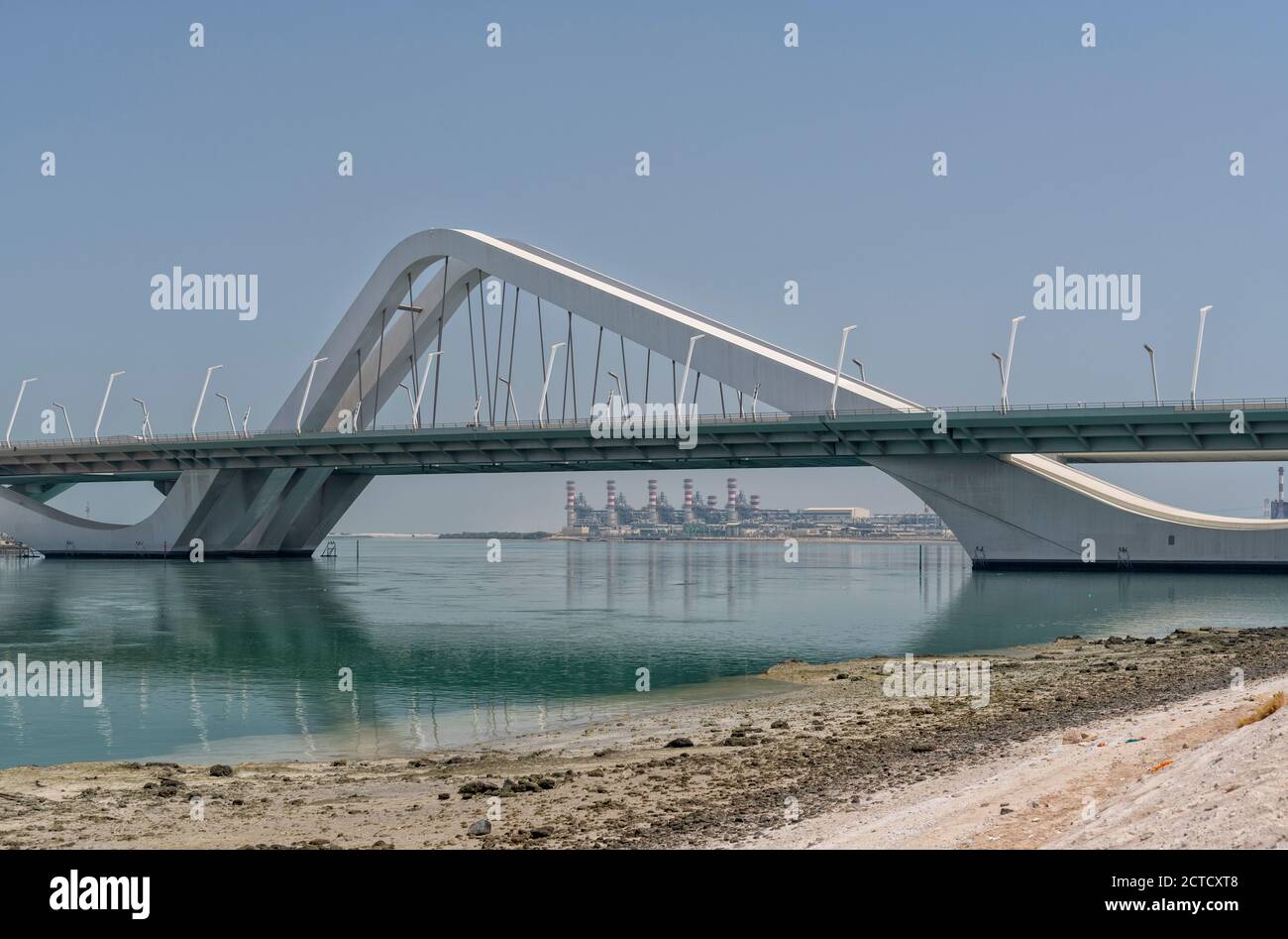 A day shot of the Sheikh Zayed Bridge, Abu Dhabi completed in 2010 ...