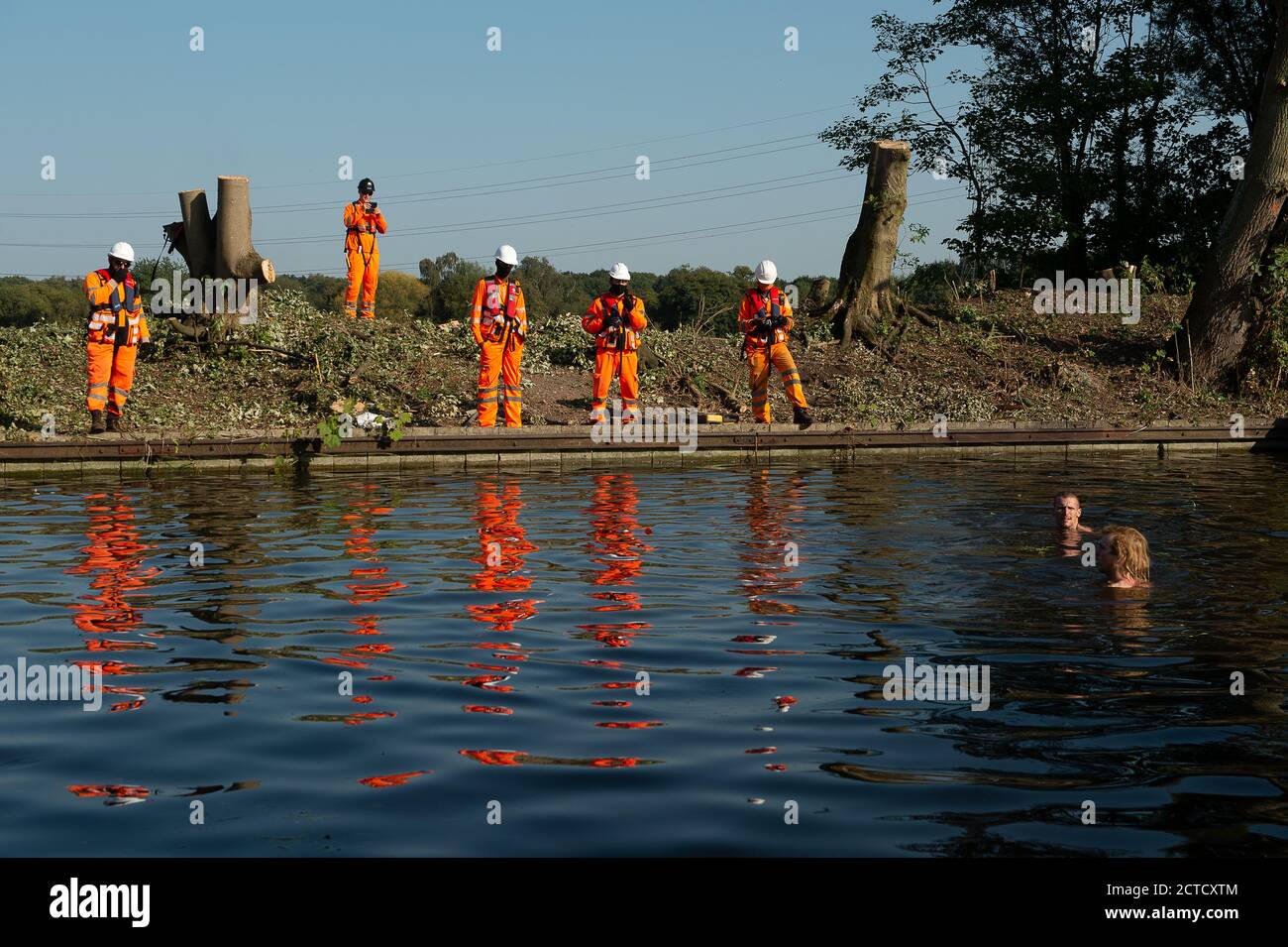 Harefield, Middlesex, UK. 21st September, 2020. Stop HS2 tree ...