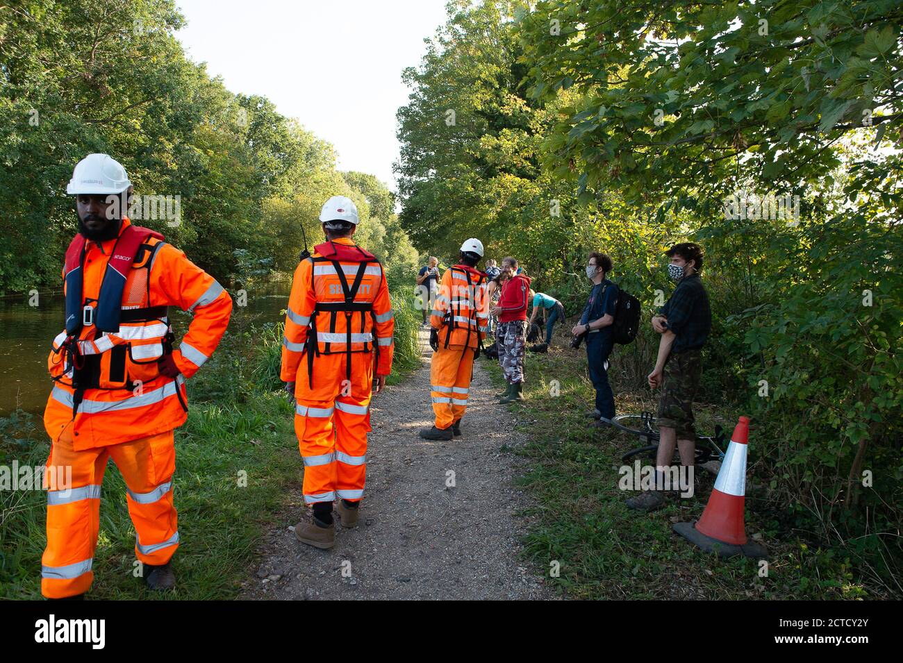 Harefield, Middlesex, UK. 21st September, 2020. Stop HS2 tree ...