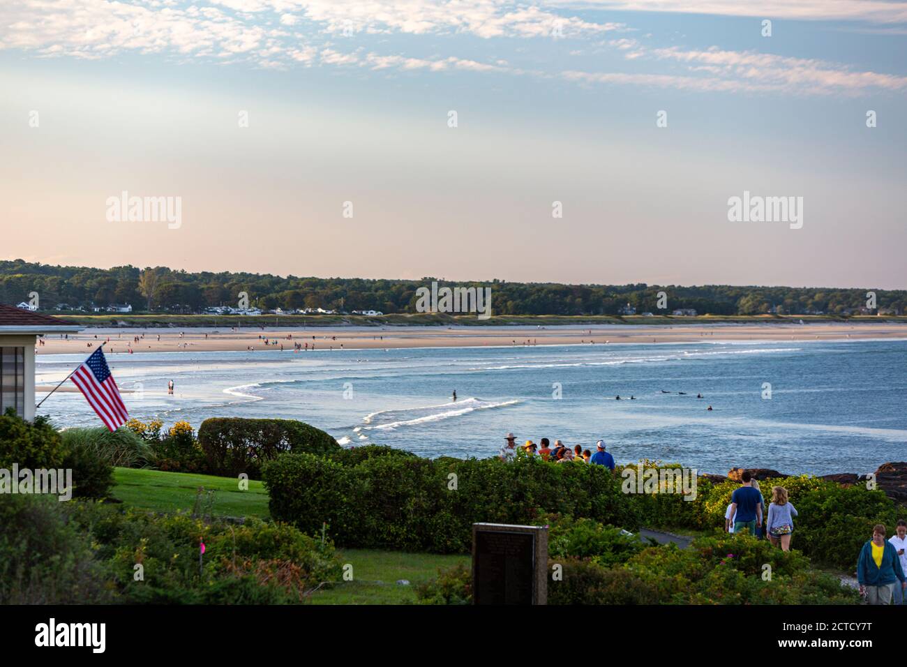 People walking along Marginal Way, Ogunquit Beach, Ogunquit, Maine, USA ...