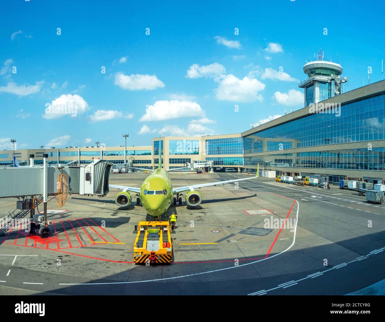 Air control tower and passenger terminal in building international ...