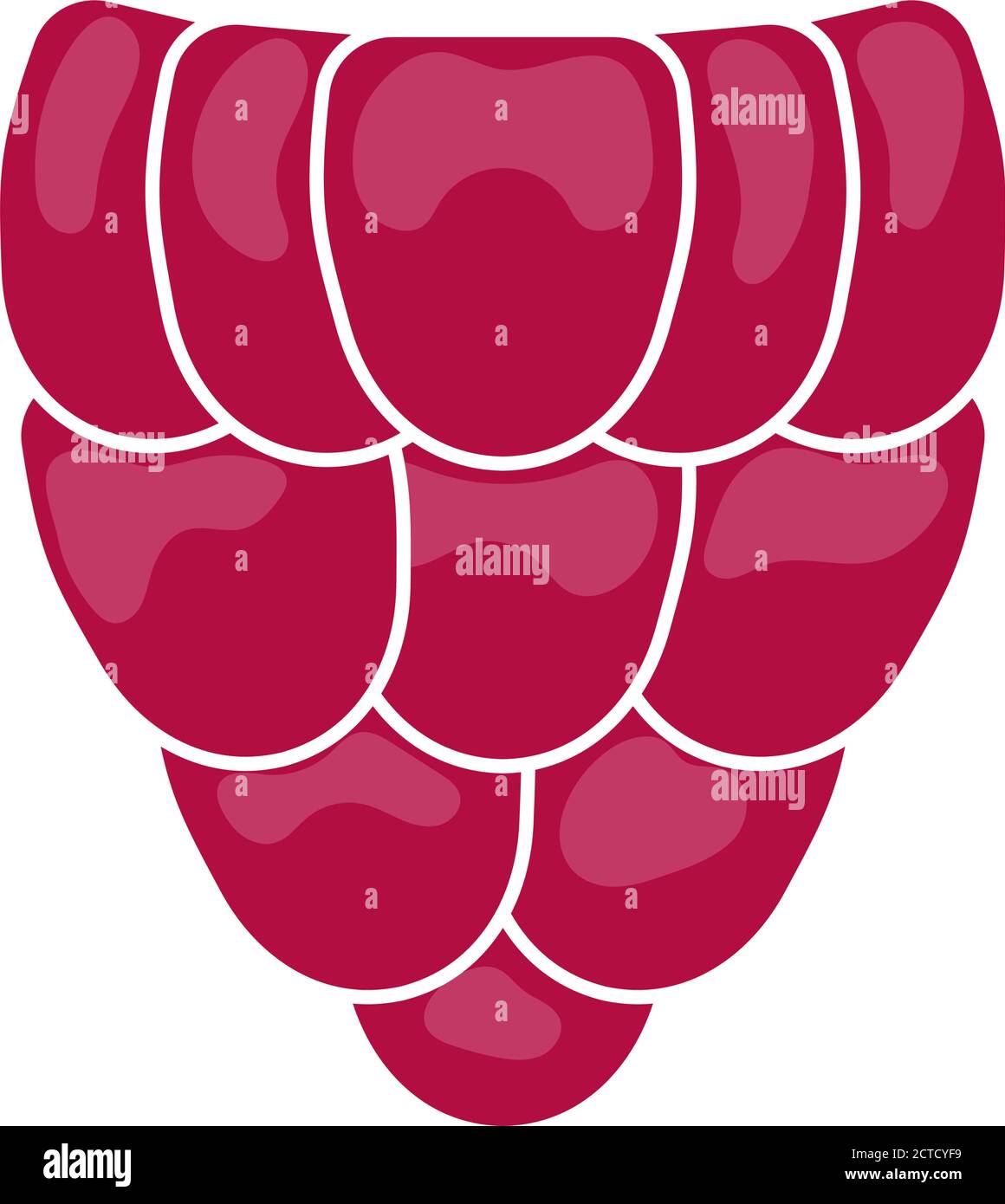 Icon Of Raspberry In Ui Colors. Flat Color Design. Vector Illustration ...