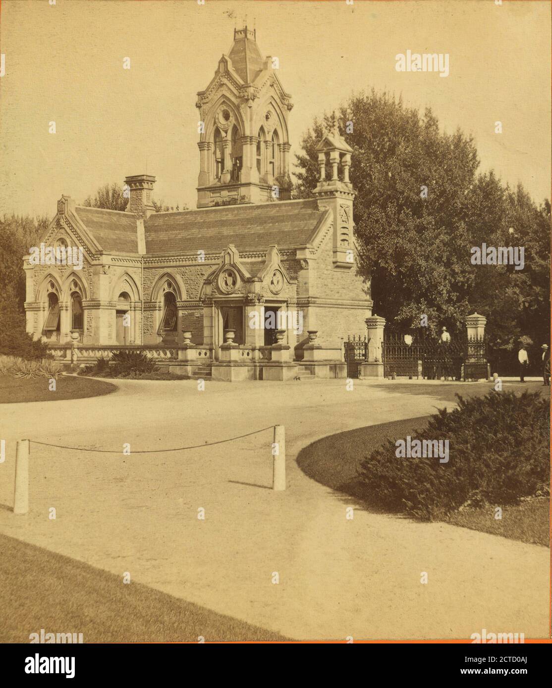 Ornate gothic building in cemetery(?)., Ohio Stock Photo - Alamy