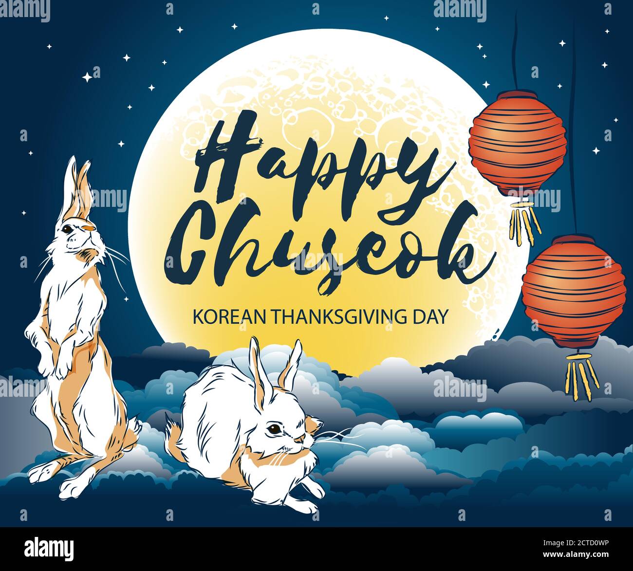 Happy Thanksgiving Day in Korea, the name of the holiday is written in ...