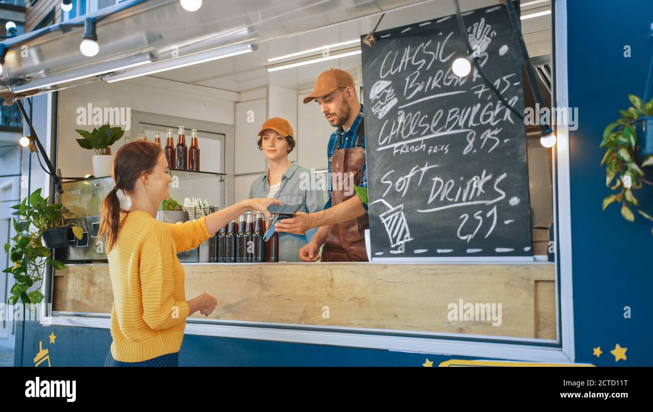 Young lady using nfc hi-res stock photography and images - Alamy