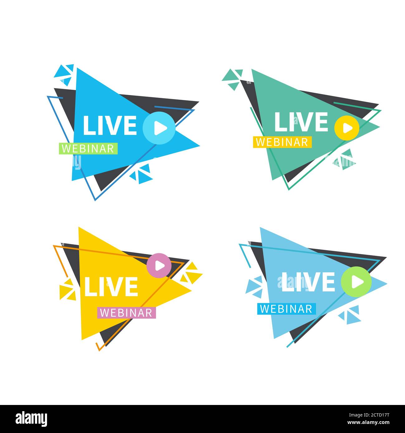 Live Webinar Button, icon, emblem label Vector illustration flat linear ...