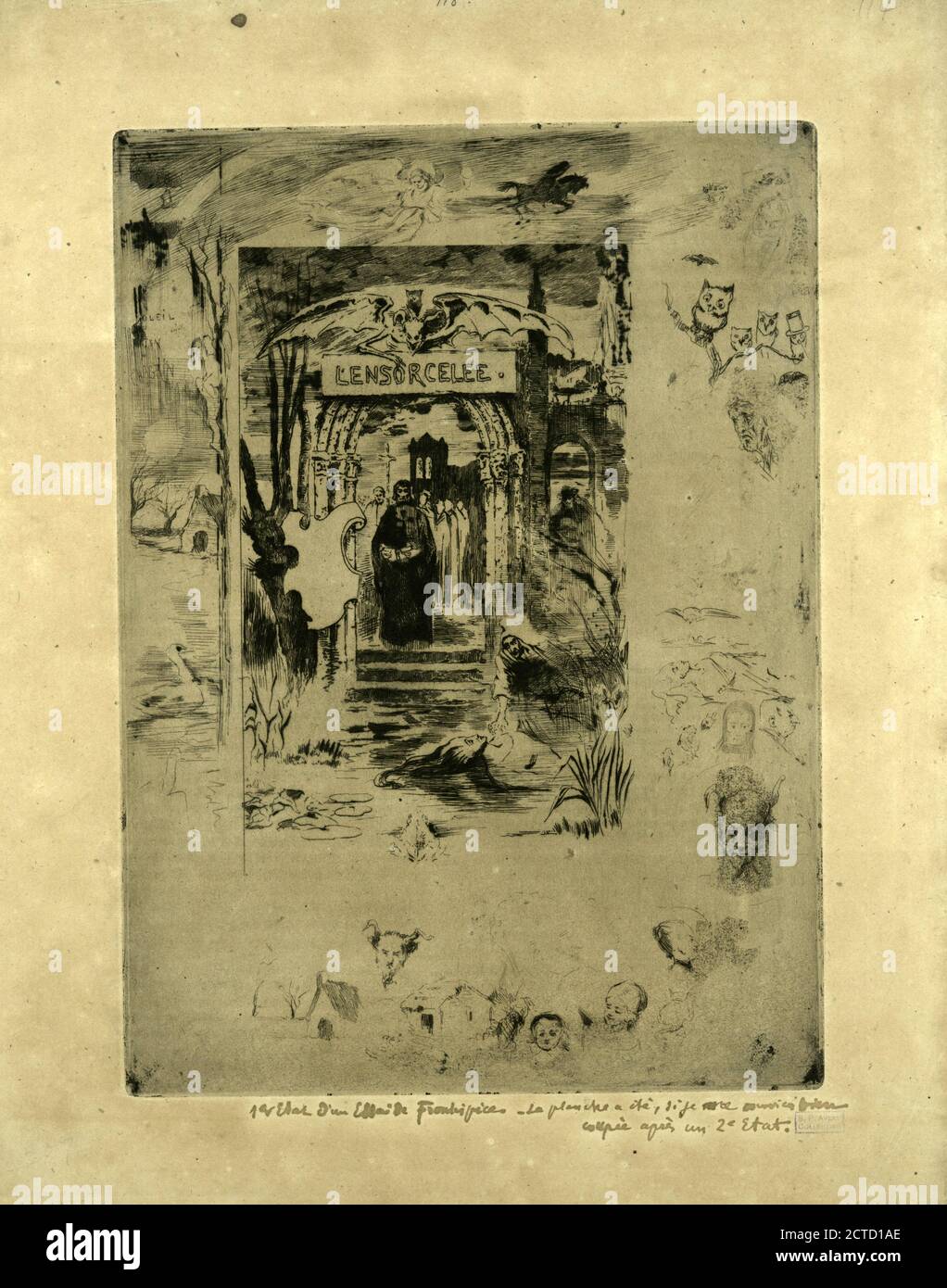 L'idée du premier frontispiece pour L'Ensorcelée., still image, Prints ...