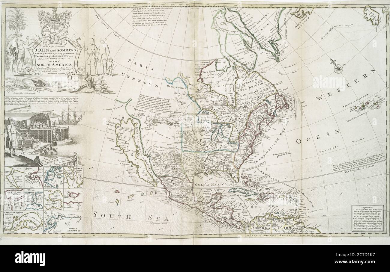 1720 map of america hi-res stock photography and images - Alamy