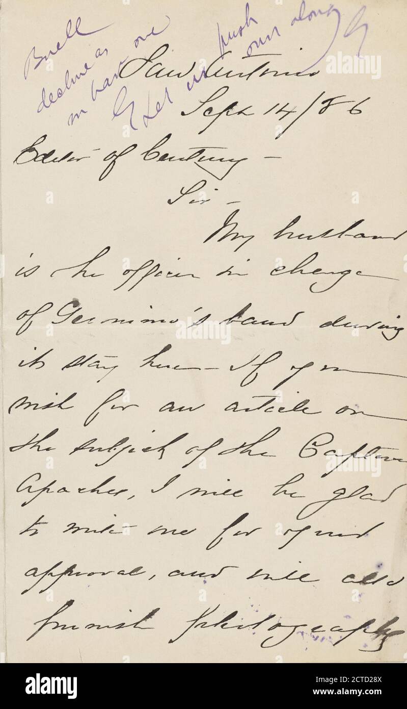 Lancaster, C.L, text, Correspondence, 1886 Stock Photo - Alamy