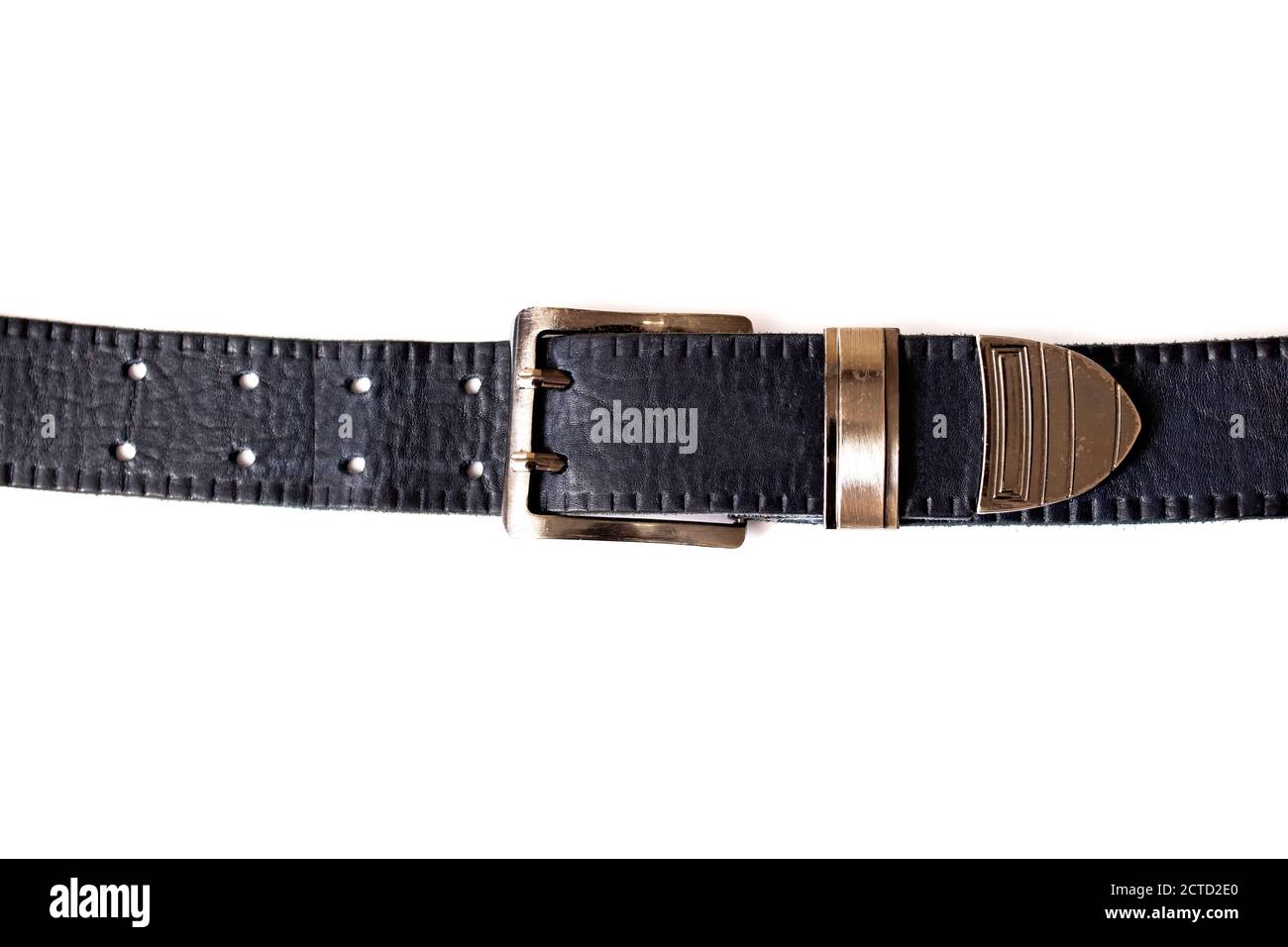 Blue belt buckle isolated on white background Stock Photo - Alamy