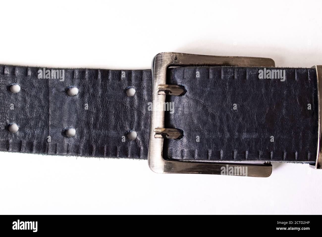 Blue belt buckle isolated on white background Stock Photo - Alamy