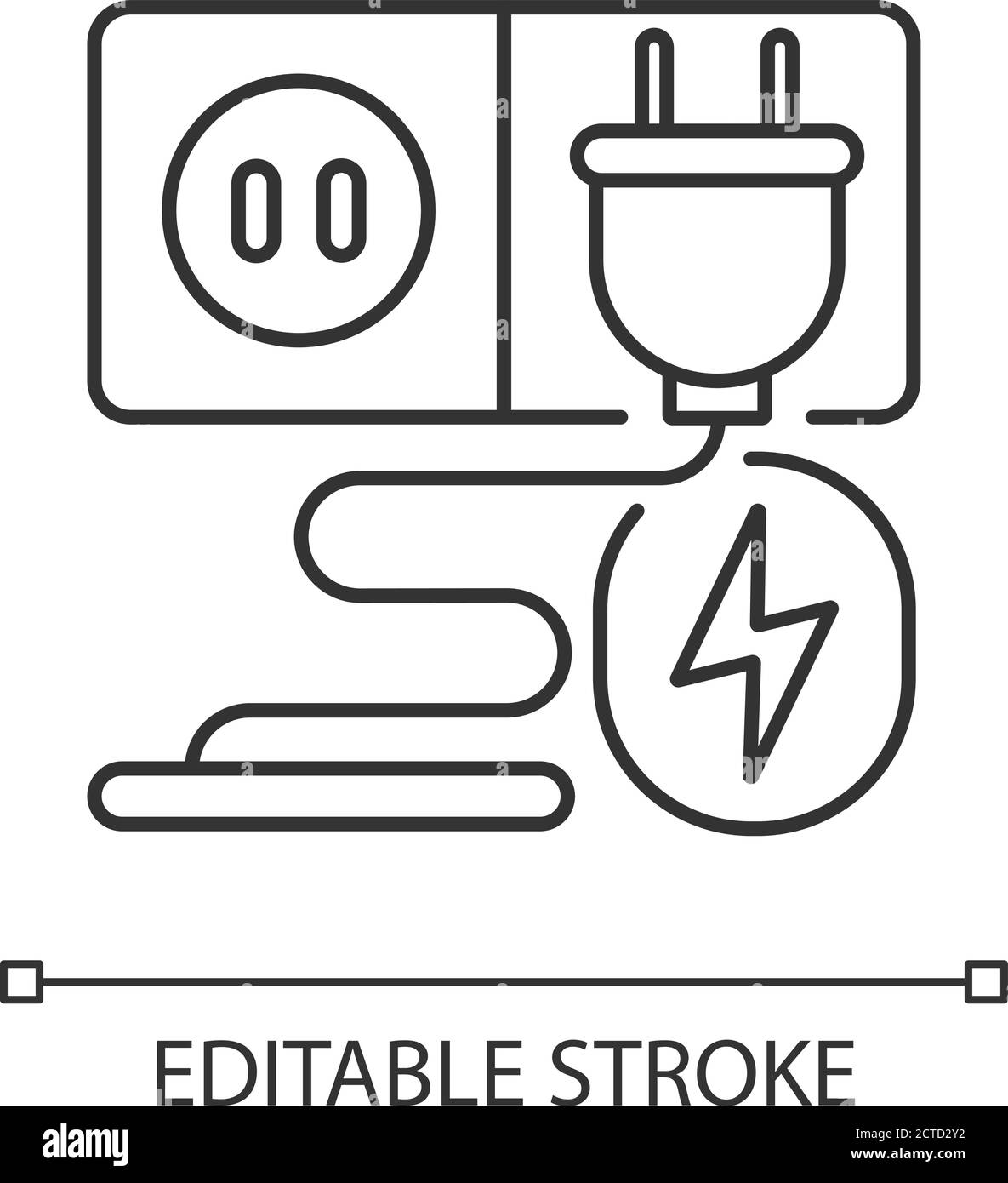 Charging socket linear icon Stock Vector Image & Art - Alamy