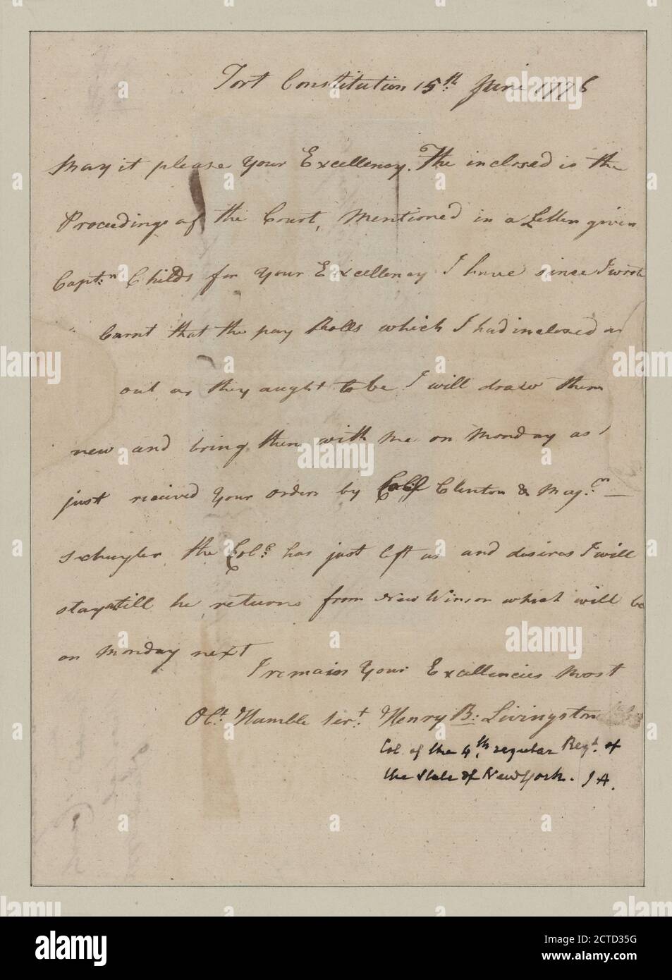 Letter to George Washington, New York, text, Documents, 1776 ...