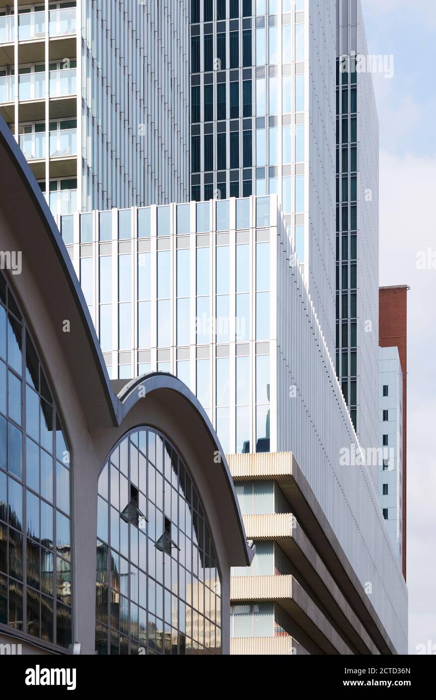 Exterior of De Rotterdam in Rotterdam, The Netherlands. Completed in ...