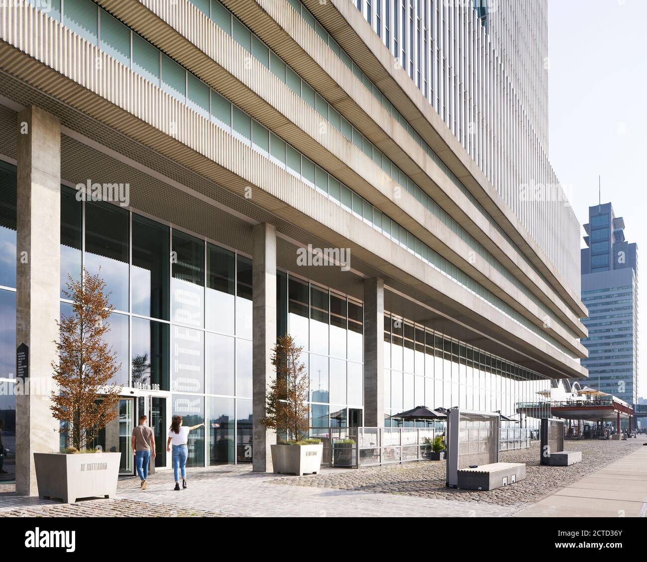Exterior of De Rotterdam in Rotterdam, The Netherlands. Completed in ...